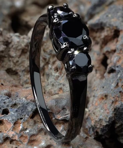 Raw Black Diamond Ring - ThingsFromMars.com