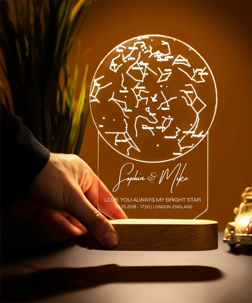 Star Map by Date Personalized Lamp Custom - ThingsFromMars.com