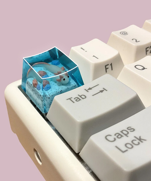 Cute Axolotl Resin Keycap - ThingsFromMars.com