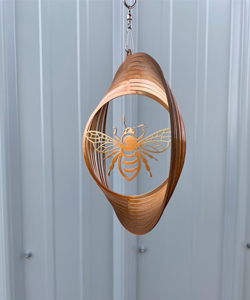 Honey Bee Metal Art Wind Spinner - ThingsFromMars.com
