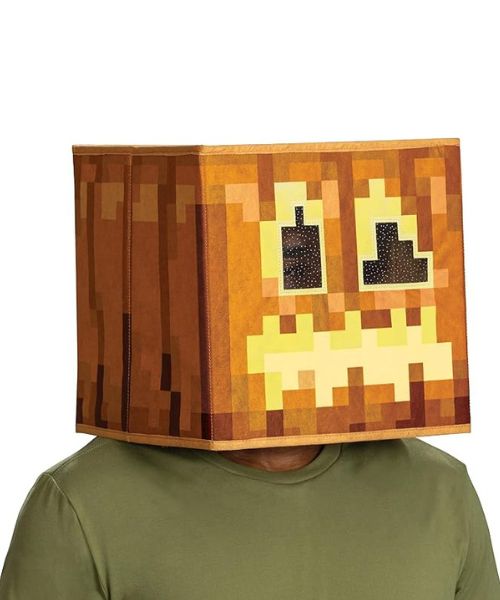 Jack O Lantern Block Head Mask - ThingsFromMars.com