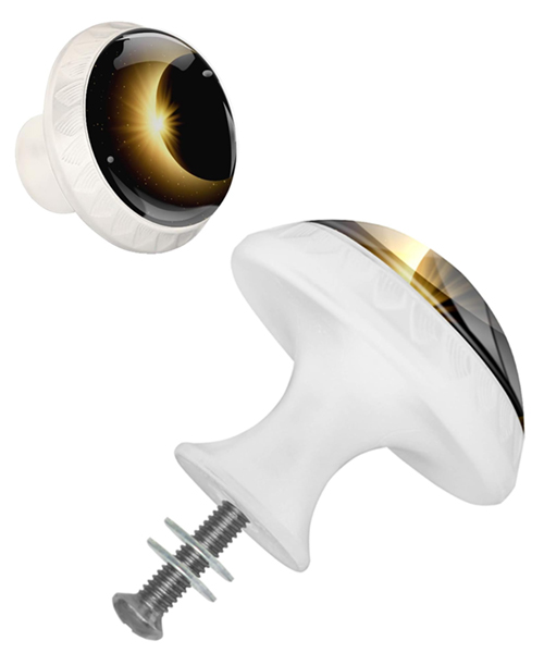 Ring of Fire Solar Eclipse Glass Cabinet Knobs - ThingsFromMars.com